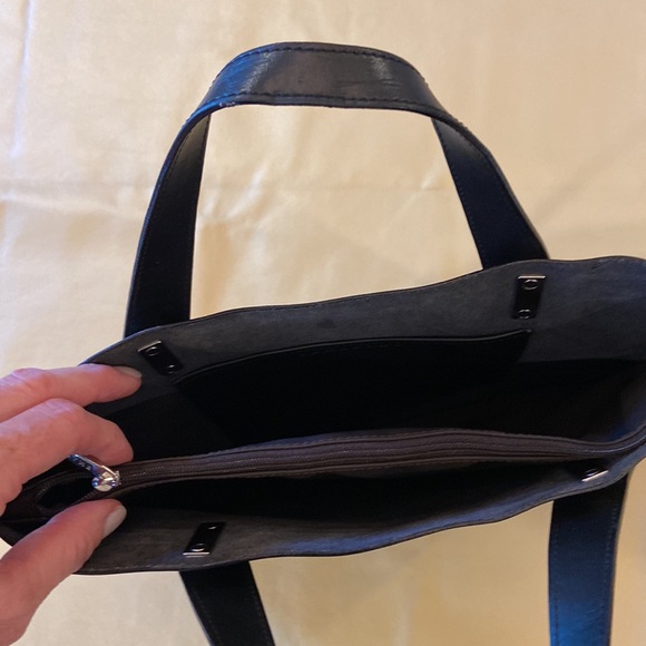 Lamarthe | Bags | Lamarthe Black Leather Slim Tote | Poshmark